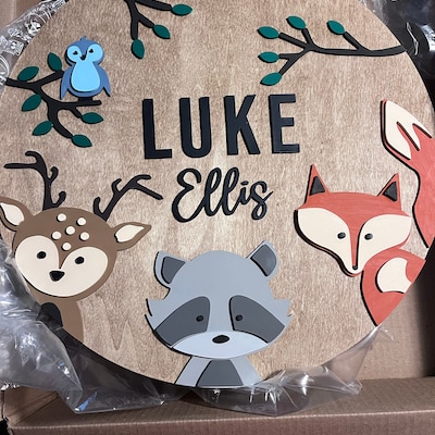 Woodland Nursery Name Sign Woodland Nursery Sign Woodland - Etsy
