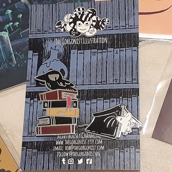 Creatures of a Good Reading Habit Dark Academia Bookish Enamel Pins ...