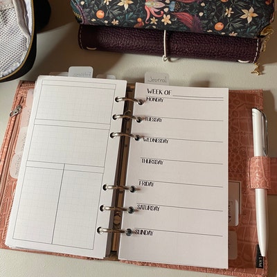 Printed Personal Rings Week on One Page Horizontal Planner - Etsy
