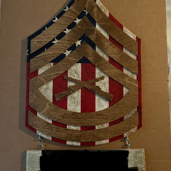 USMC Chevron Wall Hanging With Raised Stripes - Etsy