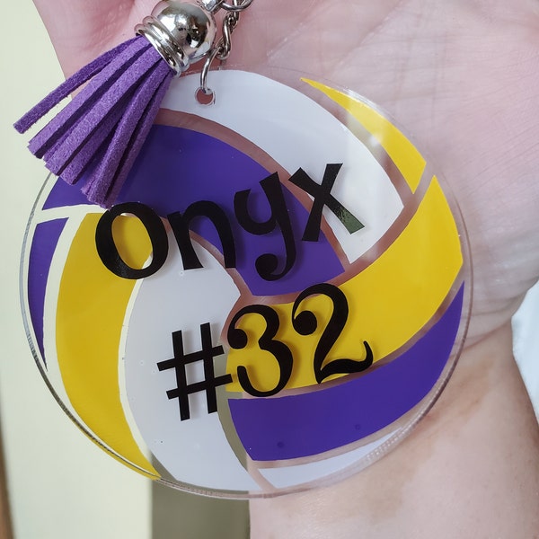 Volleyball Keychain, Volleyball Bag Tag, Volleyball Coach Gift ...