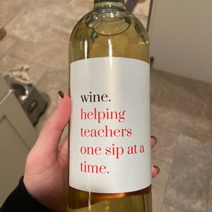 Teacher Wine Labels SET OF 2 Gift for Teacher Teacher Appreciation Gift ...