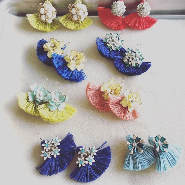 Mini Jewelry Tassels With SILVER Binding, Handmade 1.25" Cotton Tassel ...