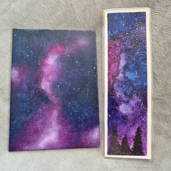 Galaxy Space Bookmarks - Hand Painted - Gift - Watercolour Bookmark ...