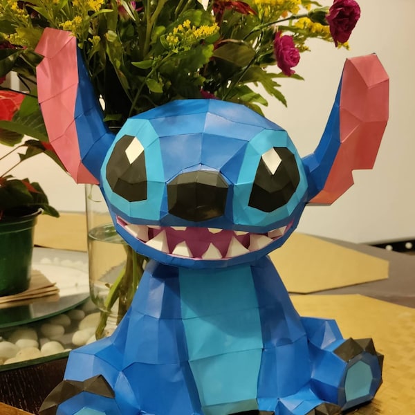 Stitch Paper Craft, Digital Template, Origami, PDF Download DIY, Low ...