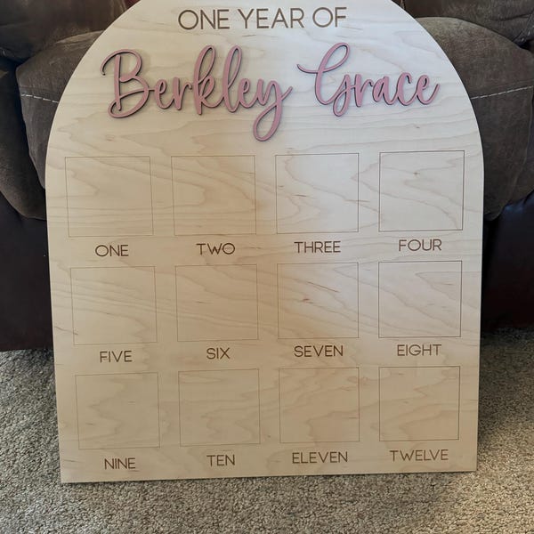 One Year of Photo Board, First Year Board, Baby's My First Year Sign ...