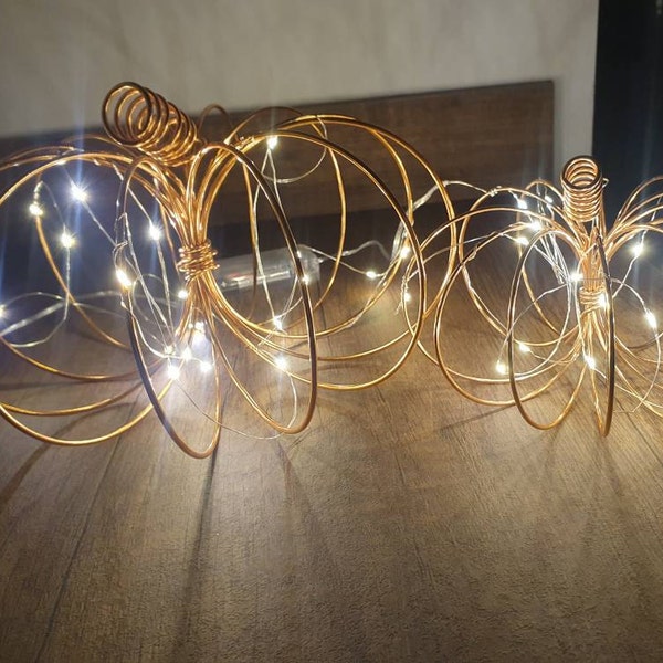 Wire Pumpkin Decor With Lights, Halloween Decorations, Pumpkin Decor ...