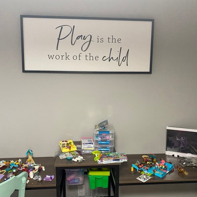 Play is the Work of the Child Sign Playroom Sign Kids Room Decor Kids ...