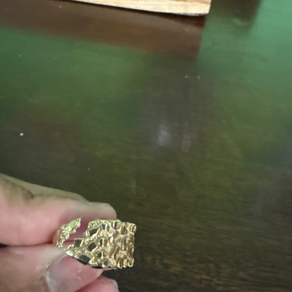 10k & 14k Solid Gold Nugget Smashed Vintage Diamond Cut Square Vintage ...