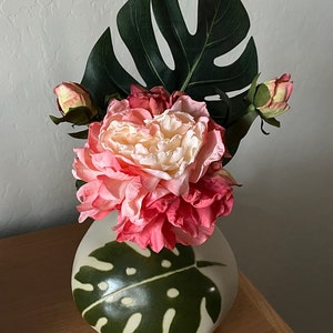 Peony Bombshell in Two Tone Pink 7 Inches Silk Flowers, Artificial ...