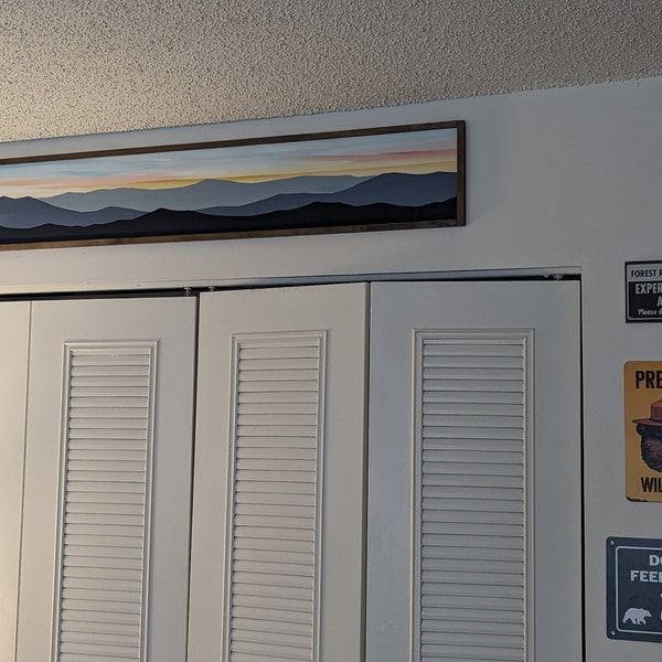 Large 4 Ft SUNSET Blue Ridge Mountain Wall Art living Decor Office ...