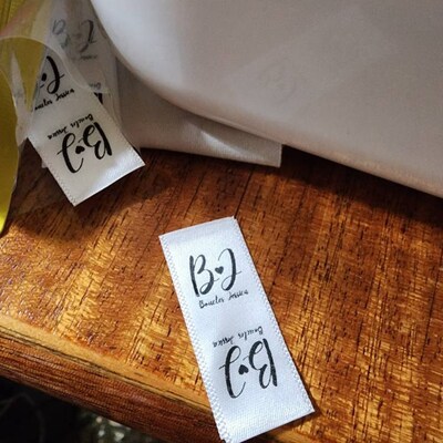 Custom Brand Label Custom Hem Label Fold Over Satin Tag Custom Logo ...