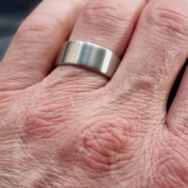 Simple Titanium Ring, Classic Wedding Band, Mens Modern Ring, Womens ...