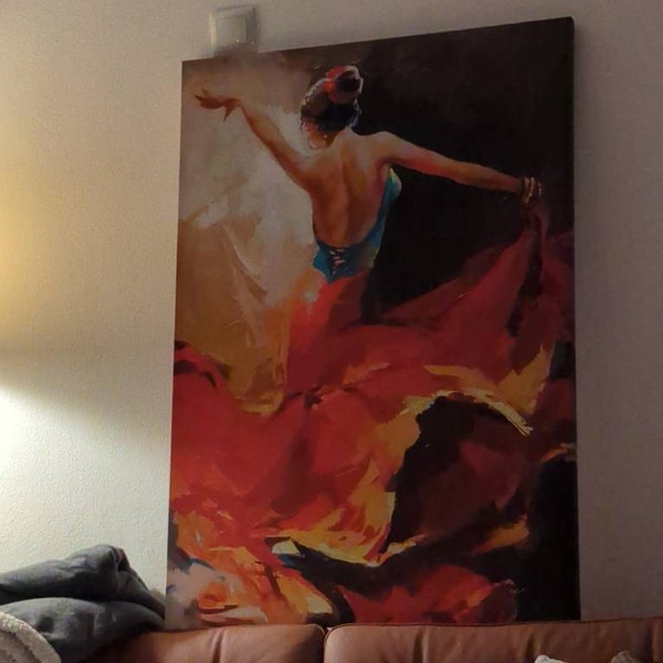 Dancing Girl's Painting on Canvas, Prints Wall Decor, Colorful Women ...