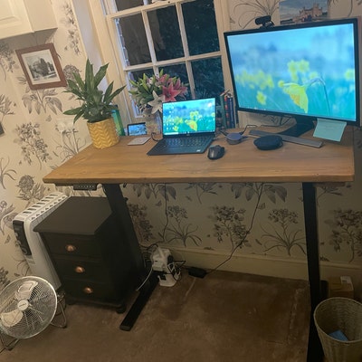 Industrial Style Height Adjustable Desk Sit Stand Desk With Electric ...