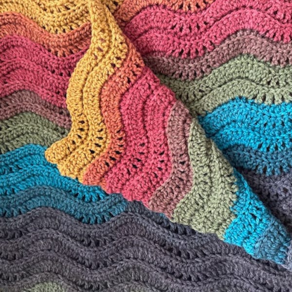 CROCHET PATTERN Quiet Ripple Lapghan | Crochet Lapghan Pattern ...