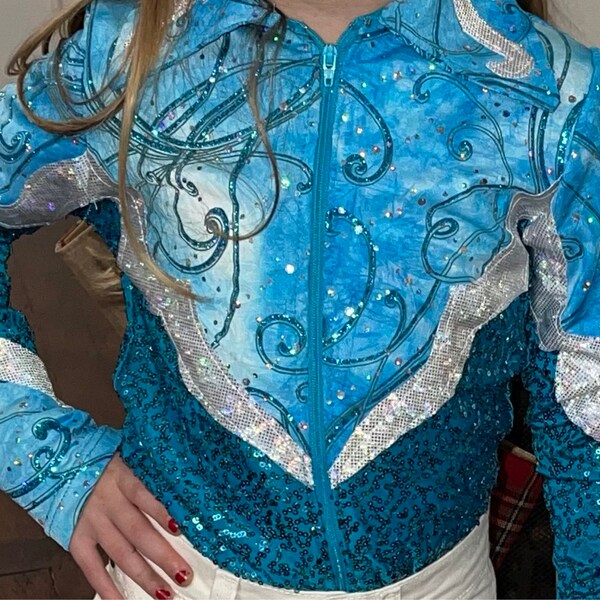 Turquoise Rider -- Arena Rodeo Queen Shirt -- Size Child 5/6 - Adult ...