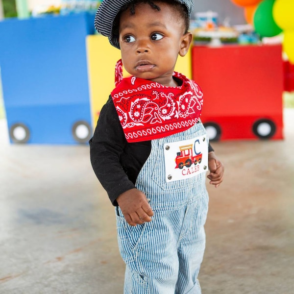 Personalized Kids Overalls, Toddler Boy Train Outfit, Children Train ...