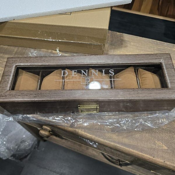 Personalized Watch Box - Holds 6 Watches, Watch Organizer, Watch ...
