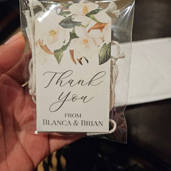 Printable OR Printed Magnolia Favor Tags - White Magnolia Flower Gift ...