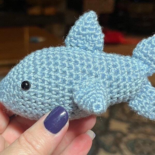 Baby Shark Mini Crochet Toy Pattern, Mini Amigurumi Shark Pattern ...