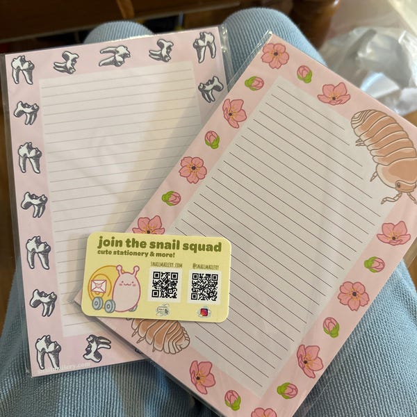 Cute Isopod Bug Keeper Memo Pad, Kawaii Cute Memo Pad, Forest Insect ...