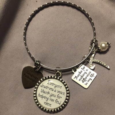 Speech Language Pathologist Gift, SLP Gifts, SLP Bracelet, Personalized ...