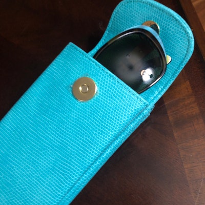 Small Hard Eyeglass Case for Men Slim Eyeglass Case With Drawstring ...