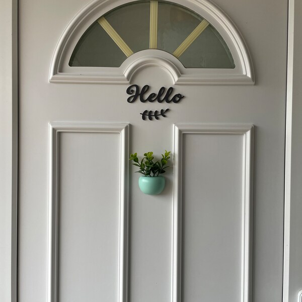 HELLO, GOODBYE, WELCOME 3D Acrylic Front Door Sign & Vine, Letterbox ...