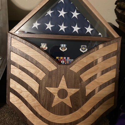 Tsgt Chevron Shadow Box Made to Order - Etsy