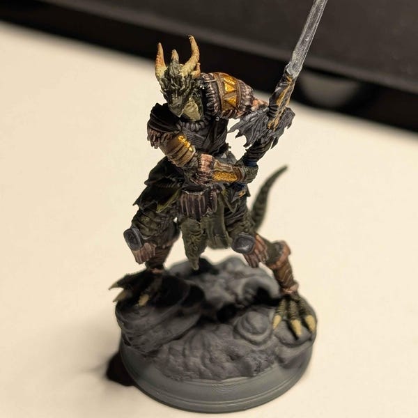 Orc Fighter Barbarian Battle Axe Scales: 28mm 32mm 54mm 75mm 100mm ...