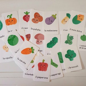 VEGETABLES • English • Printable Flashcards • Three-part Montessori ...