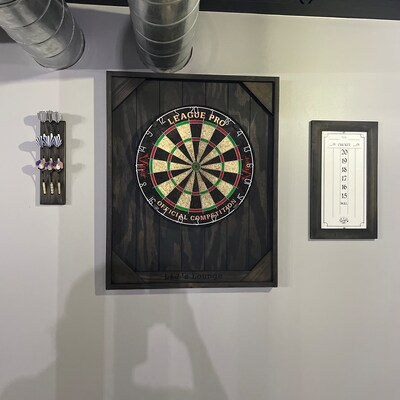 Personalized Dart Board Backboard Charred Blue Stained/dart - Etsy