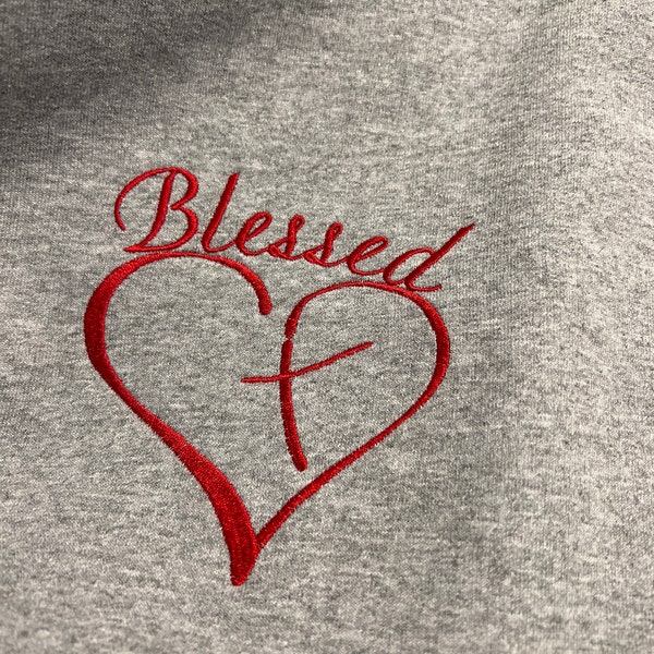 Machine Embroidery Design Blessed Christian Cross Heart Designs Machine ...