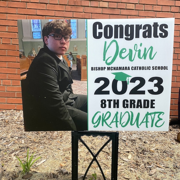 Middle School Graduation Yard Sign, 8th Grade Graduate Sign, Funny 8th ...