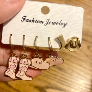 Rhinestone Cowgirl Boot Earrings, Bachelorette Party Jewelry, Nashville ...