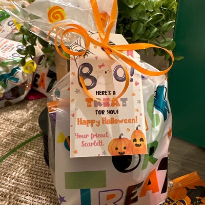 EDITABLE Halloween Treat Tag Boo Halloween Tags Halloween Pumpkin Party ...