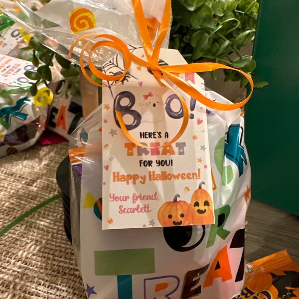 EDITABLE Halloween Treat Tag Boo Halloween Tags Halloween Pumpkin Party ...