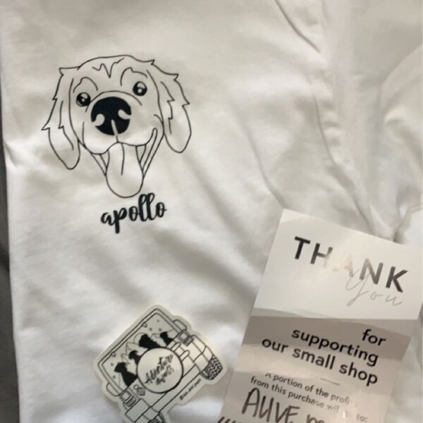 Custom Pet Face Personalized White T-shirt - Hand Drawn Customized - Etsy
