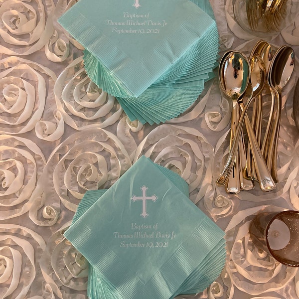 Baptism Napkins Christening Napkins First Communion Napkins ...