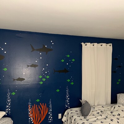 Ceiling Shark Decal From Below Shark Wall Decal Shark Decal Underwater ...