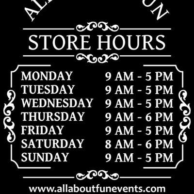 Store Hours Decal, Customized With Your Business Hours Custom ...