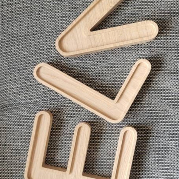 Free Standing Letters, 3 Pieces, Custom Oak Wood 3d Letters, Decorative ...