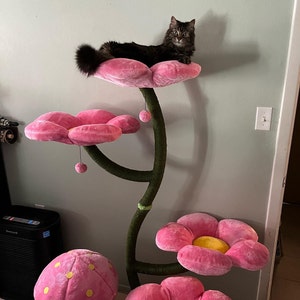EDEN Wood Floral Cat Tree Tower, Wooden Cat Tower, Modern Cat Climbing ...
