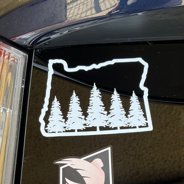 Oregon Trees Vinyl Decal, Car Decal, Laptop Decal, Nature, Northwest - Etsy