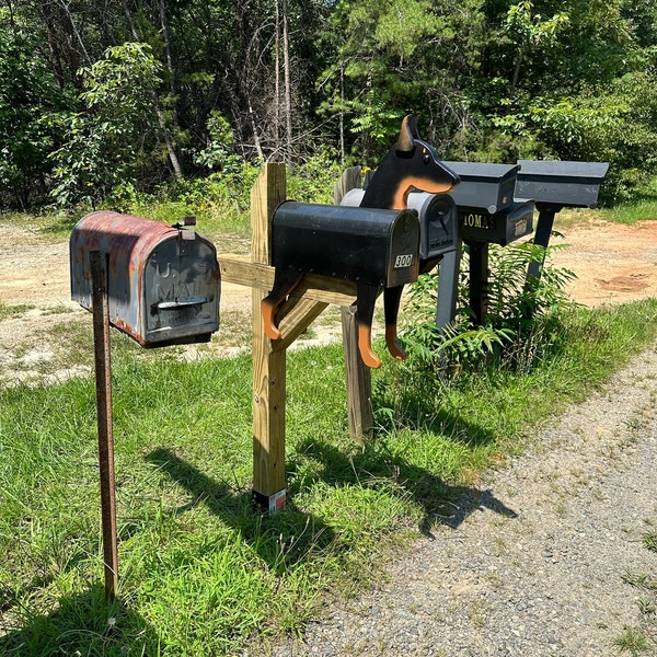 Doberman Pinscher Mailbox | Unique Dog Mailbox | PP016 - Etsy