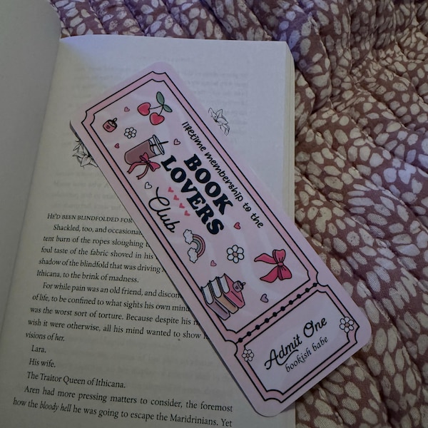 Bookish Ticket Bookmark | Handmade Bookmark | Laminated Bookmark ...
