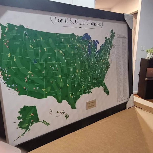 Personalized Golf Courses Tracking Map - Map of Top 200 Golf Courses in ...