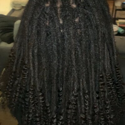 60 Locks With Curls Ends Handmade Human Hair Dreadlocks. 6inches 0.6cm ...