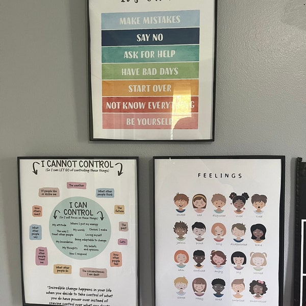 What I Can and Cannot Control Poster, Therapy Office Decor, Calming ...